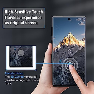 [2+2 Pack] Galaxy Note 10 Glass Screen Protector, HD Clear 9H Tempered Glass,Compatible Fingerprint, 3D Curved, Bubble-Free for Samsung Galaxy Note 10 Screen Protector (6.3")
