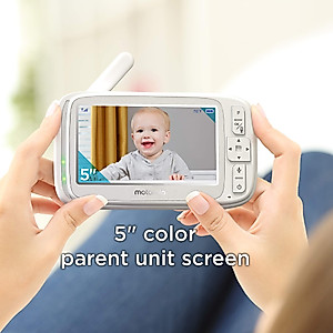 Motorola Comfort 50-2 Video Baby Monitor 5" LCD Color Display and 2 Cameras with Digital Zoom, Two-Way Audio, Infrared Night Vision and 5 Soothing Lullabies