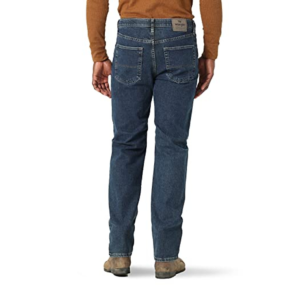 Wrangler Authentics Men's Regular Fit Comfort Flex Waist Jean, Dark Stonewash, 36W x 30L