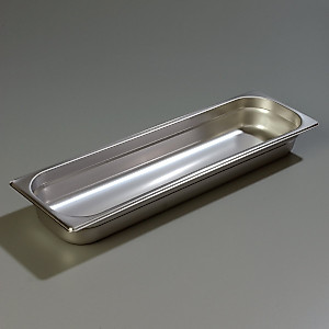Carlisle FoodService Products Durapan Long Steam Table Pan for Catering, Hotel, and Restaurants, Stainless Steel, 1/2 Size 2.5 Inches Deep, Silver, (Pack of 6)