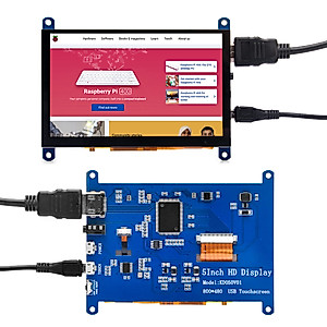 OSOYOO 5 inch HDMI Capacitive Touch Screen for Raspberry Pi 4 PC Devices Compatible with Multi OS with 3.5mm Audio Output