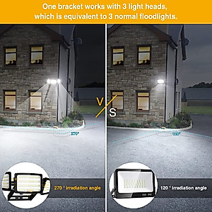 Onforu 55W LED Flood Light Outdoor with Bracket, 55W 5500LM Exterior Flood Light, IP65 Waterproof Outdoor Area Lighting, 6500K Daylight White Floodlight for Yard Truck Garden Street Parking Lot