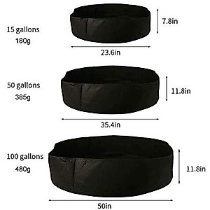 M MAIUS Potato Grow Bag, 15/50/100 Gallon Grow Bag Raised Garden Bed Bag Round Breathable Planting Grow Container for Potato Tomato Carrot