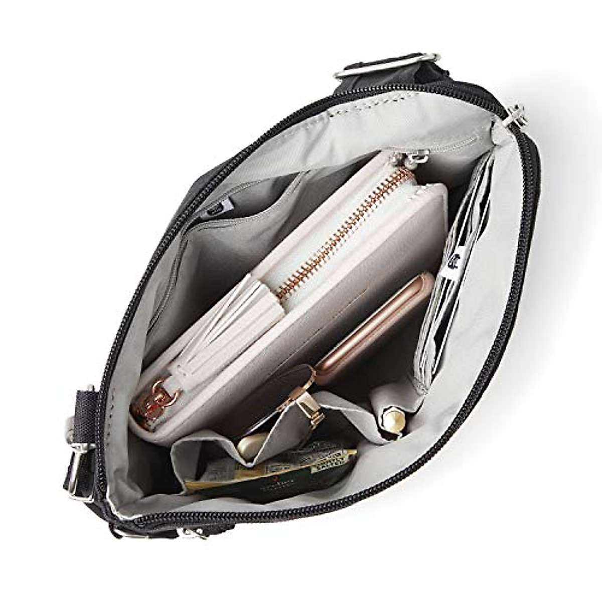 Baggallini womens SecurtexÃ‚â„¢ Anti-theft Large Bag Crossbody, Stone Antitheft, One Size US