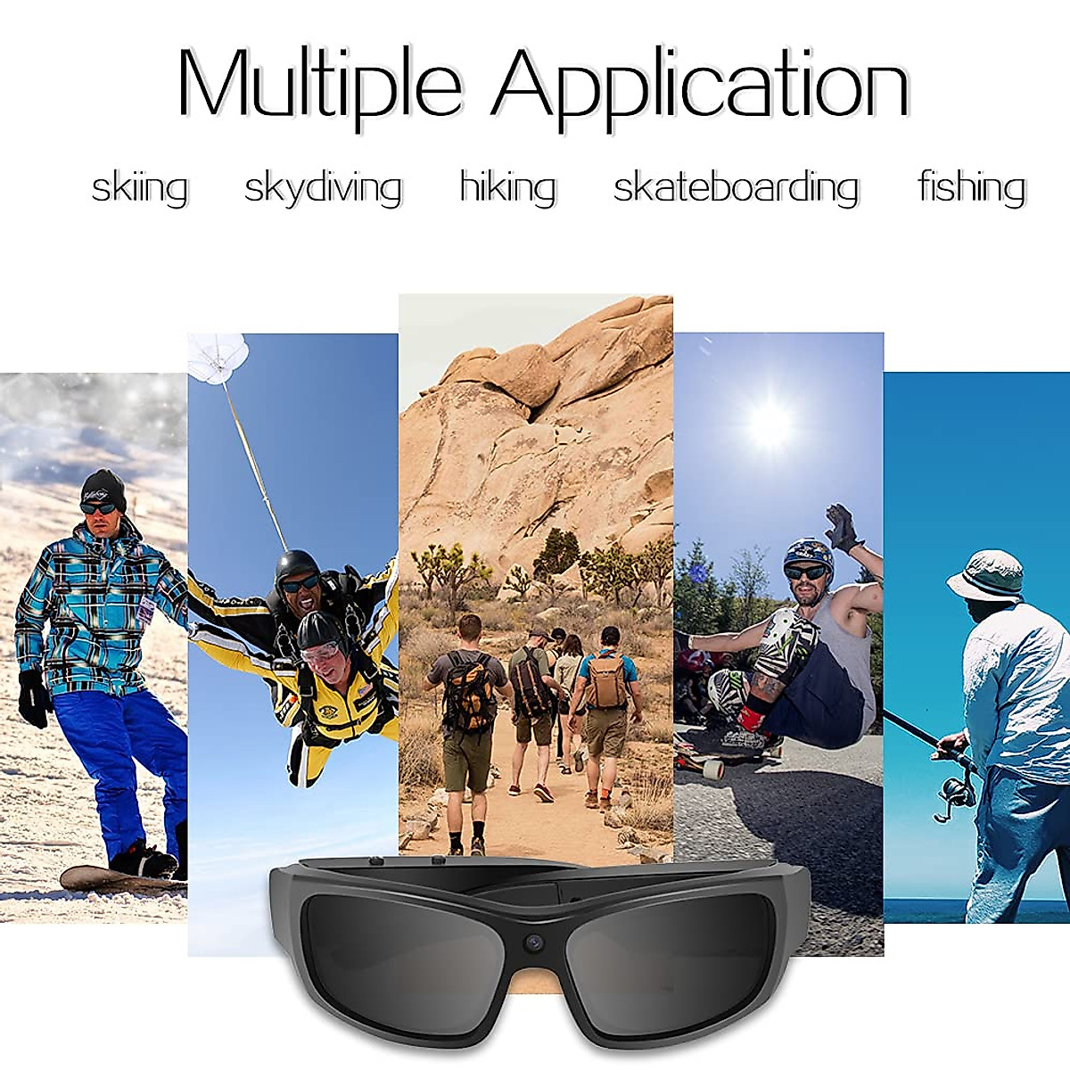 TOUGHSTY 16GB 1080P HD Recording Sunglasses Video Action Camera Eyewear Camcorder for Outdoor Recreation