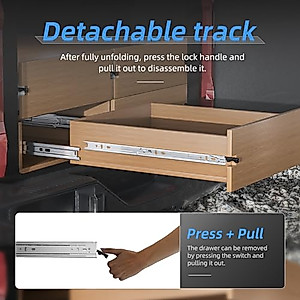 PHWALK 1 Pair 12 Inch 150 Lb Heavy Duty Drawer Slides with Lock Full Extension Ball Bearing Cabinet Telescoping Sliding Rails Tool Box Runners Tracks Glides Side Mount (with Lock, 12 inch)