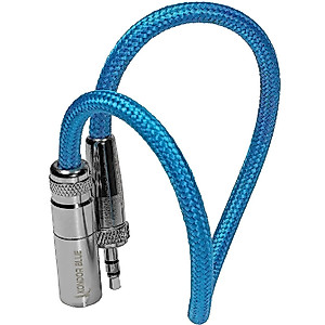 KONDOR BLUE 12" Mini XLR to 3.5mm TRS Locking Screw Plug Audio Cable for Lavalier/Lapels, Blue