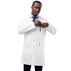 Adar Universal Stretch Unisex Lab Coat - 36" Snap Front Lab Coat - 3308 - White - L