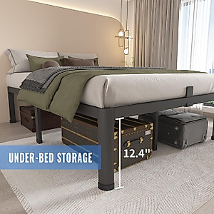 MAF 14 Inch King Metal Platform Bed Frame with Round Corner Legs, 3000 LBS Heavy Duty Steel Slats Support, Noise Free, No Box Spring Needed, Easy Assembly