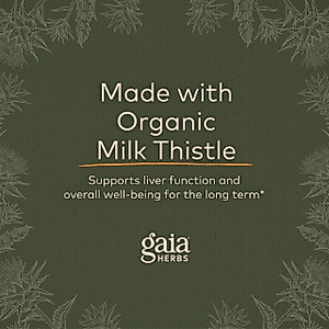 Gaia Herbs Milk Thistle - Liver Supplement & Cleanse Support for Maintaining Healthy Liver Function* - 120 Vegan Capsules (40-Day Supply)