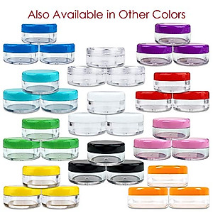 50 New Empty 5 Grams Acrylic Clear Round Jars - BPA Free Containers for Cosmetic, Lotion, Cream, Makeup, Bead, Eye shadow, Rhinestone, Samples, Pot, 5g/5ml (Clear Lid (50 Jars)