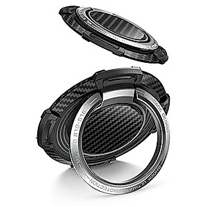 SUPCASE Cell Phone Ring Holder, 360° Rotation & 180° Flip Universal Phone Ring Stand with Metal Phone Grip Compatible for Magnetic Car Mount (Black)