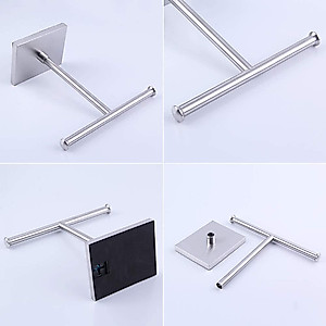 kimzcn Modern Hand Towel Stand for Bathroom, Kitchen or Vanity, Free Standing Countertop Rack with Balanced Base, Perfect Hand Towel Holder Brushed Finish