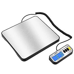 Acteck A-LX460 460lb x 0.1lb Digital Heavy Duty Shipping and Postal Scale with Large Stainless Steel Platform, Batteries and Ac Adapter Included