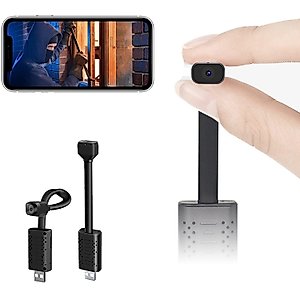 [Upgraded Night Vision] Smallest Wireless WiFi Camera,HD1080P USB Hidden Camera,Video Recording Live Feed,Hidden Spy Cam Nanny Camera/No Light Night Vision/Motion Activated Alarm(Upgraded Phone APP