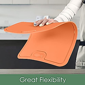 Gintan TPU Cutting Board, BPA-Free, With Knife and Juice Groove,Scratch Resistant Flexible Cutting Boards for Kitchen, Dishwasher Safe, Easy-Grip Handle, Non-Slip