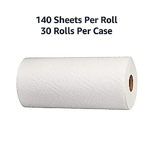 AmazonCommercial 2-Ply White Adapt-a-Size Kitchen Paper Towels, Rolls Individually Wrapped, FSC Certified, 4200 Sheets,140 Count (Pack of 30)