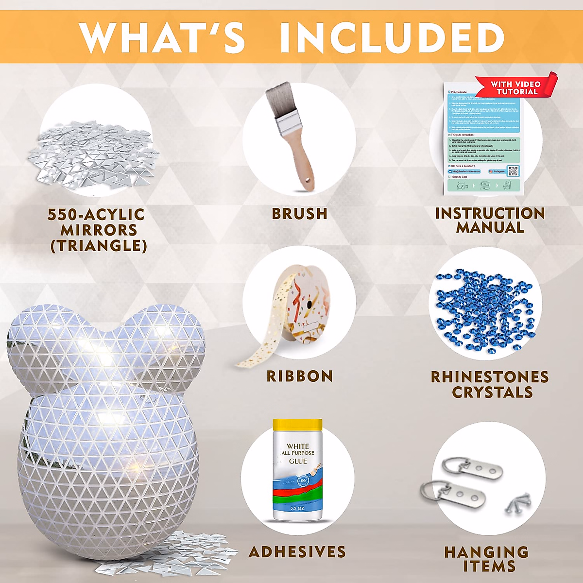 Crawl Story Belly Cast Kit Pregnancy-Baby Casting kit | With 5-Plaster Cloth Roll, Hanging Hardware & Decorative items| Perfect Baby Shower & Pregnancy Gifts|Pregnancy Belly casting kit baby bump cast