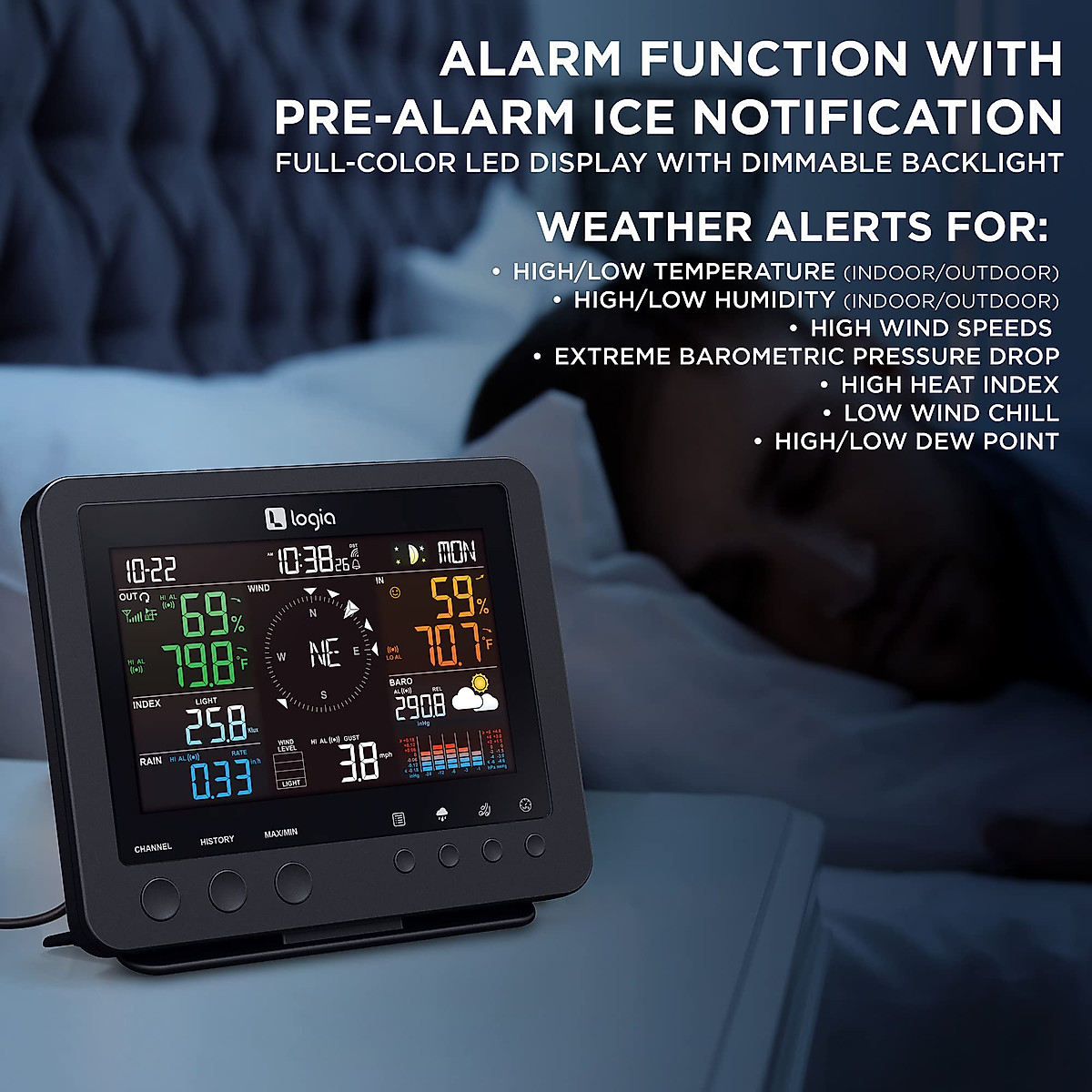 Logia 7-in-1 Weather Station - Accurate Home Monitoring