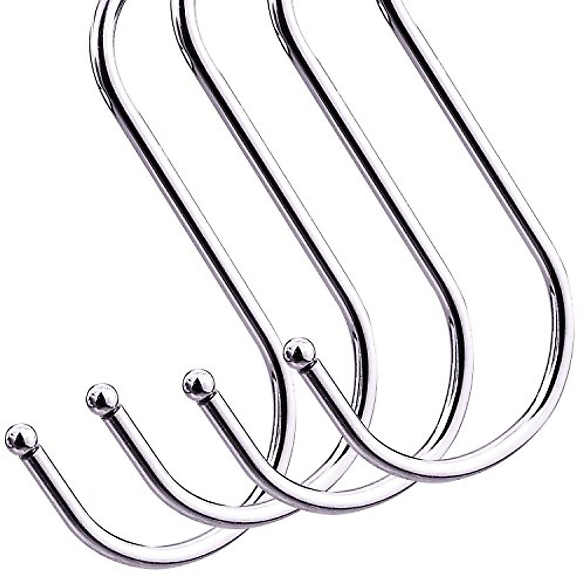 WKTRSM 20 Pack 3 Inches S Shaped Hooks Heavy-Duty Stainless Steel Metal Hangers Hanging Hooks Pan Pot Holder Rack Hooks for Kitchenware Pots Utensils Clothes Bags Towels Plants