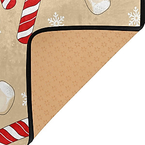 ALAZA Christmas Area Rugs 5x7, Gingerbread Christmas Area Rugs for Living Room Bedroom Large