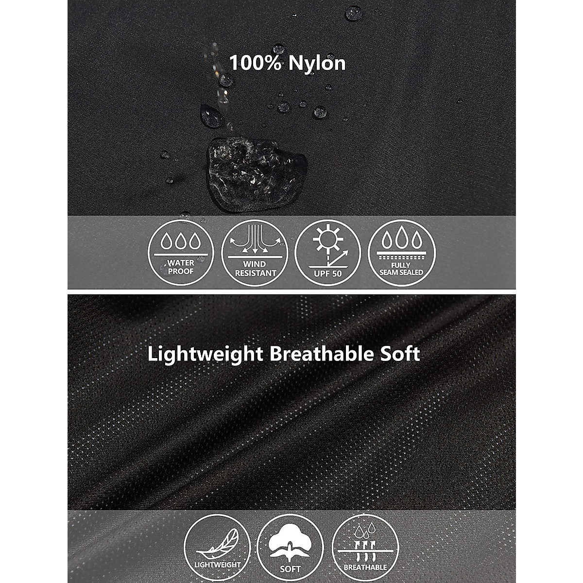 Little Donkey Andy Men's Waterproof Cycling Rain Jacket Reflective Rain Shell Coat Outdoor Packable Windbreaker Removable Hood Raincoats for Running,Hiking,Golf,Travel Black XL