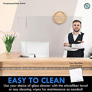 U-Shield Clear Plexiglass Acrylic Protective Sneeze Guard Counter Shield Plexi Glass Screen Divider Barrier for Reception Office School Salon Partition Window (42"L x 24"W)