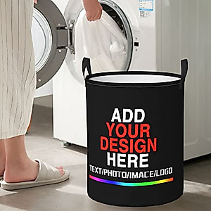 Custom Laundry Basket Personalized Laundry Basket Customized Laundry Basket with Photo/Text Collapsible Storage Basket Medium 19.6" x 15.7"