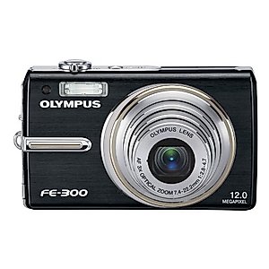 Olympus Stylus FE-300 12MP Digital Camera with Dual Image Stabilized 3X Optical Zoom (Black)