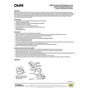 HUBBELL LIGHTING OMNIIRL Ultrasonic and PIR Ceiling Sensor, 1500-Square Foot range, White