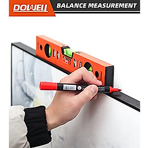 DOWELL 12 Inch Magnetic Spirit Level with Metric Scale, 3 Different Bubbles-45°/90°/180°HY030660