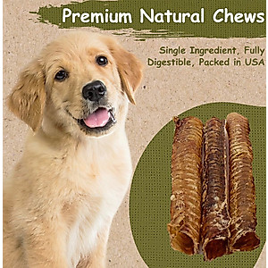 Top Dog Chews – 12” Beef Trachea Dog Chews 7 Pack, American, All Natural, Single Ingredient Dog Treat, Promotes Joint, Hip & Dental Health, High in Protein for Medium & Large Dogs