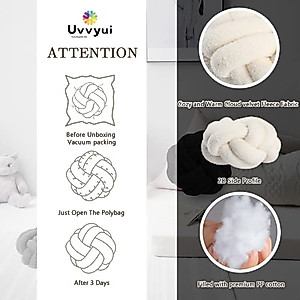 Uvvyui Knot Pillow Ball, Soft Home Decor Round Knotted Pillows, Handmade Transformational Throw Pillows Plush Floor Cushions for Bedroom, Sofa, Couch (Cream, Small-8 Inch)