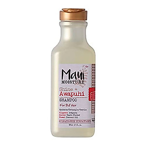 Maui Moisture Shine + Awapuhi Moisturizing Vegan Shampoo with Coconut Oils for Shiny Hair, Silicone-Free & Sulfate-Free Surfactant Aloe Shampoo to Detangle & Hydrate Dull Hair, 13 fl. Oz