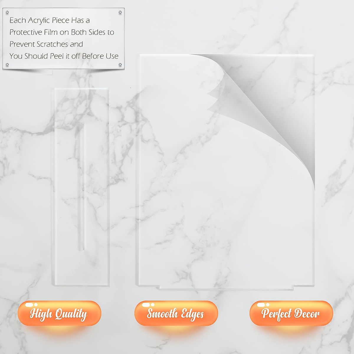 5x7 Inch Clear Acrylic Sign with Stand | 10 Pack Blank Acrylic Table Signs and Base for DIY Wedding Table Numbers, Wedding Signage, Events& Parties