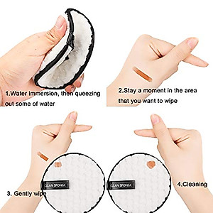 Tugaizi 8 Pack Reusable Makeup Removing Pads Face Cleansing Pads Christmas Gifts Face Eraser Removing Cleaning Puff Soft Chemical-Free Facial Cotton Pads with Laundry Bag 4.7" Dia