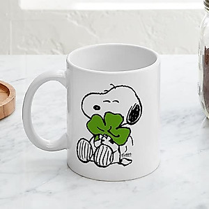 CafePress Snoopy Hugging Clover 15 Oz Ceramic Large Mug Ceramic Coffee Mug, Tea Cup 11 oz