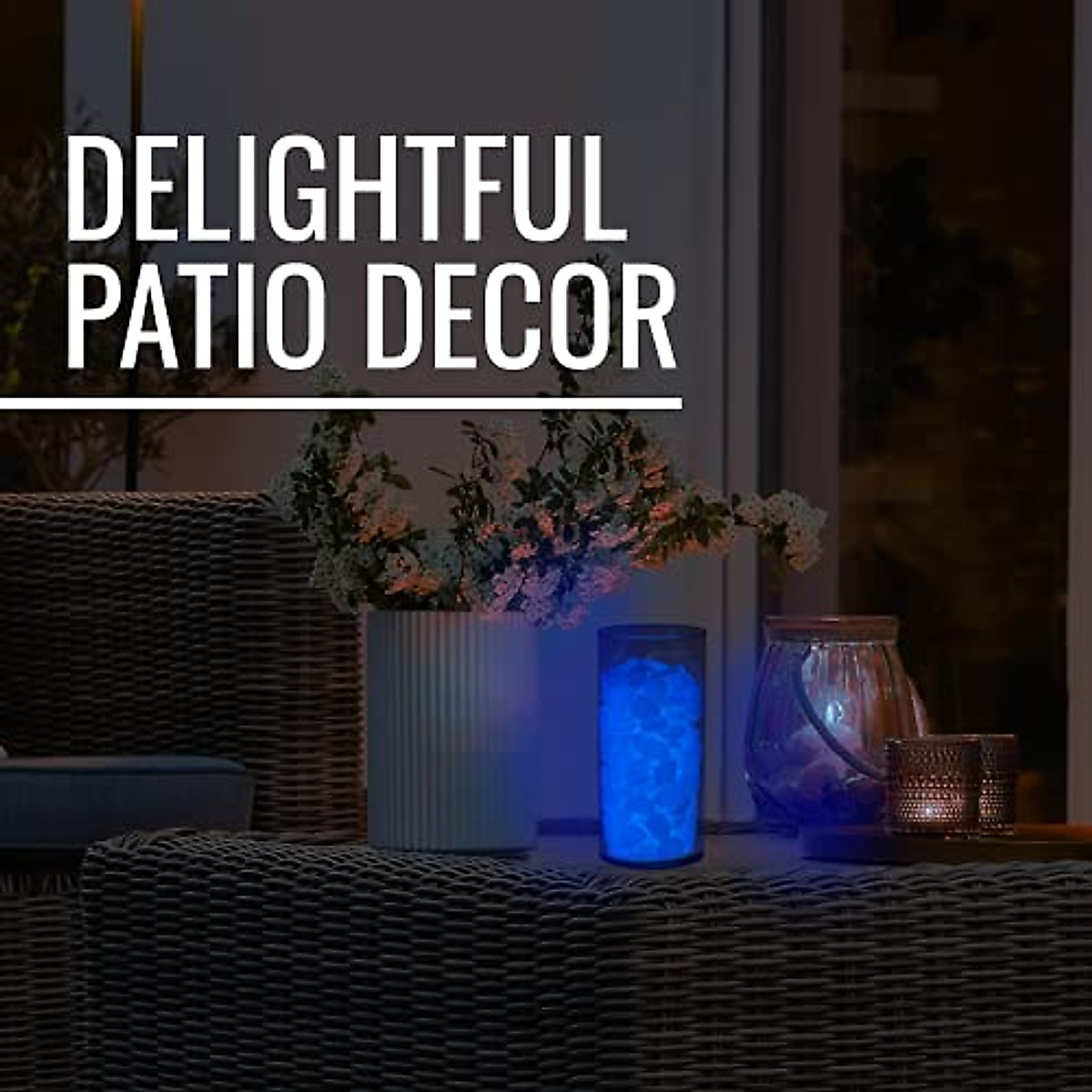 Graham Products Glow in The Dark Rocks 190PCS, Glowing Fish Tank Pebbles - Indoor/Outdoor Yard Décor; Garden/Aquarium/Planter/Walkway/Driveway, Blue