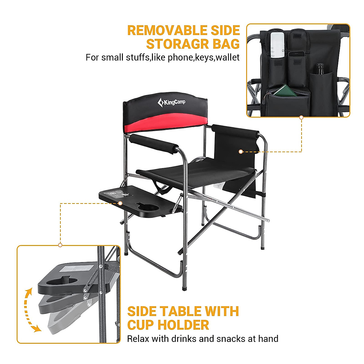 KingCamp KC2009_Black/MediumGrey-USVC5, OVERSIEZD, RED-2 Pack