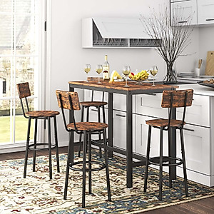 DUNTRKDU 5 PCS Dining Table Set, Modern Kitchen Table and Chairs for 4, Wood Pub Bar Table Set Perfect for Breakfast Nook, Load-Bearing 350 lbs, Small Space Living Room