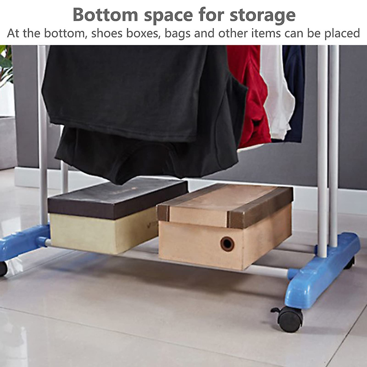 TOLUON Clothes Drying Rack, Movable Drying Rack with 4 castors, 3 Tier Clothes Horses Rack, Laundry Garment Dryer Stand with Two Side Wings for Home (Grey)