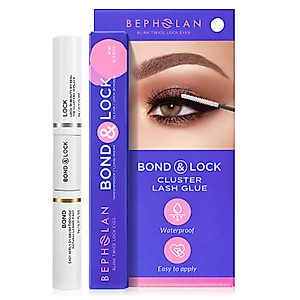 BEPHOLAN Lash Bond and Seal, DIY Eyelash Extension Bond & Seal, Lash Glue Mascara Infused with Biotin & Vitamin E–Super Strong Hold & Latex Free, Suitable for Sensitive Eyes, 0.30 oz