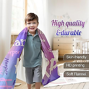 Personalized Blanket for Kids, Custom Name Blanket for Kids, Babies & Adults, Custom Baby Blanket, Unique Baby Gifts for Birthday Christmas Memorial Day