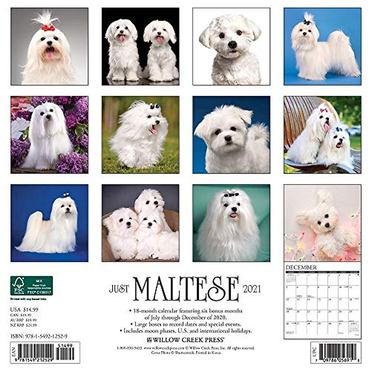 Just Maltese 2021 Wall Calendar (Dog Breed Calendar)