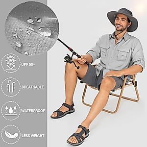 Men’s Long Sleeve Shirts UV UPF 50 Sun Protection Hiking Fishing Safari Shirt Quick Dry Cool Utility Blouse (5052 Light Grey XL)