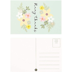 72 Pack Thank You Postcards, Floral Note Cards for Wedding, Bridal Shower, Baby Shower, 4x6 in