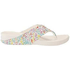 BZees Womens Villa Print Thong White Floral 8 M