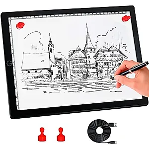 comzler Light Board, A4 Tracing Light Box, Magnetic Light Pad, Light Table for Tracing, LED Light Drawing Board, Sketch Pad LED Light Drawing Pad, Cricut Light Pad, Dimmable Brightness