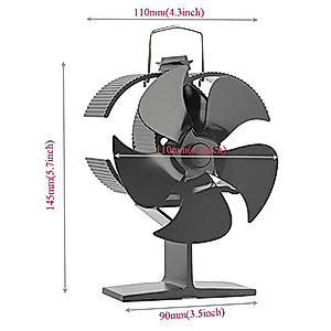 Practical Wood Log Stove Fan Quiet With 5 Heat Powered Fan Efficient Winter Warmer Circulating Warm Air Heat Powered Stove Fan For Wood Burning Stove
