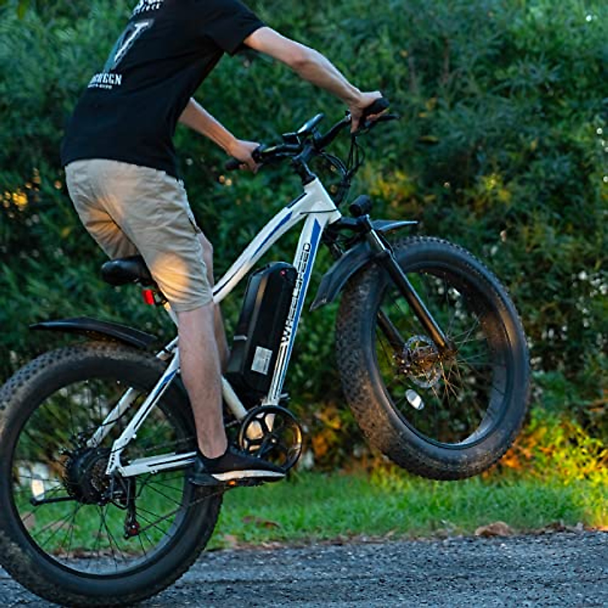 Wheelspeed Electric Bike 26" X 4.0", 500W Motor & 20 MPH Fat Tires Electric Mountain Bike for Adults, 70 Miles Electric Bicycle with 48V 14.5Ah Removable Battery, 7-Speed E-Bike (White)